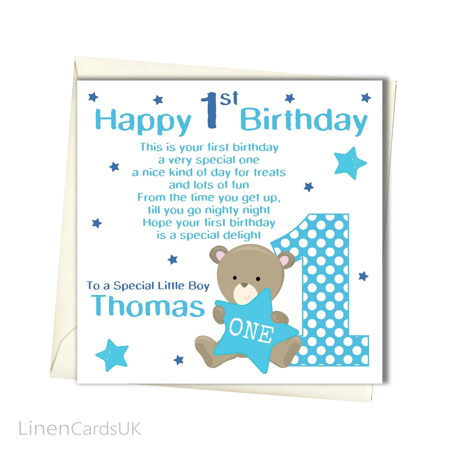 PERSONALISED Boy 1st Birthday Card First Birthday Card Etsy PERSONALISED Boy 1st Birthday Card First Birthday Card Etsy