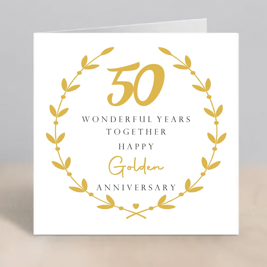 50th Wedding Anniversary Card Golden Wedding Anniversary Card on Our ...