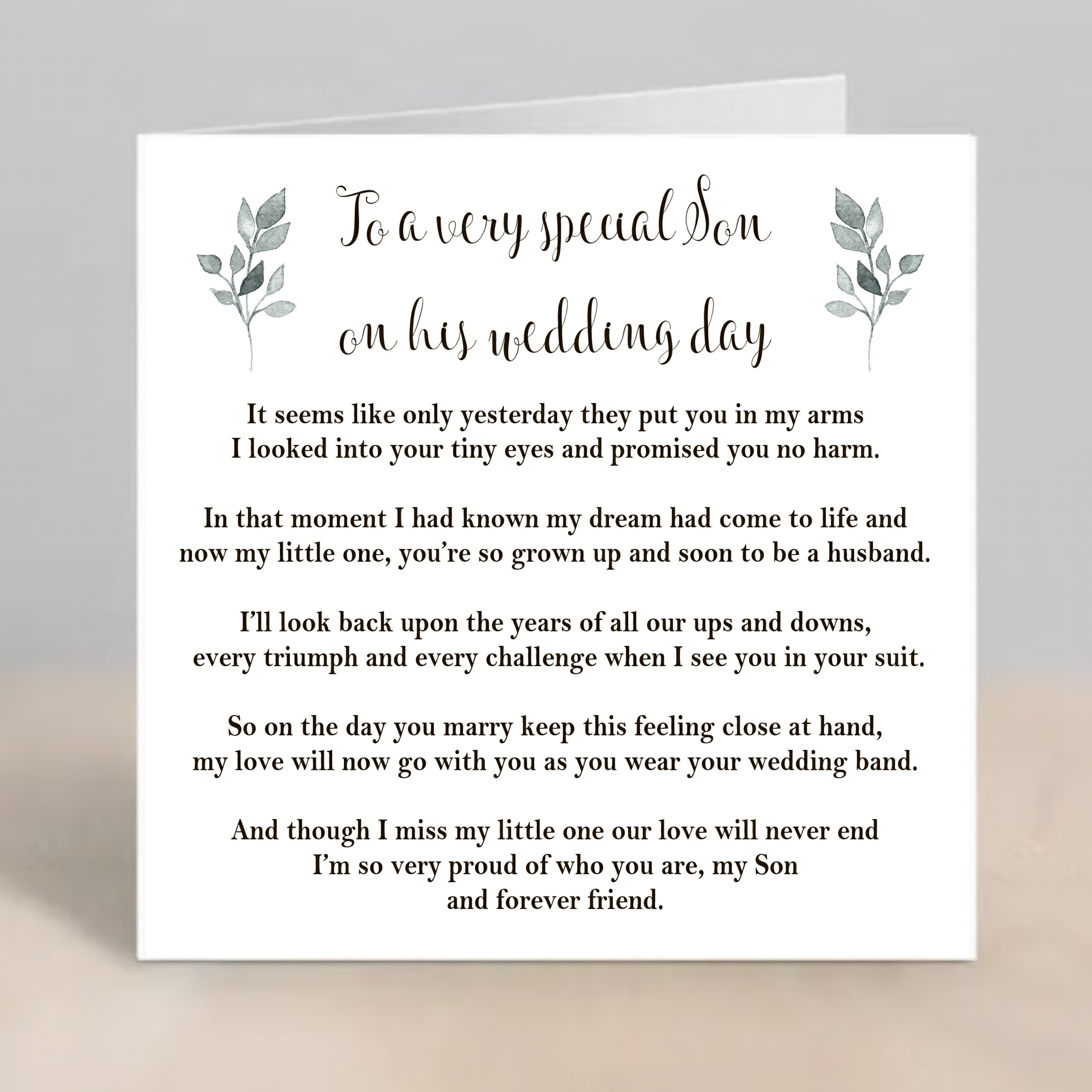 Son Wedding Day Card Card for Son Wedding Congratulations - Etsy UK