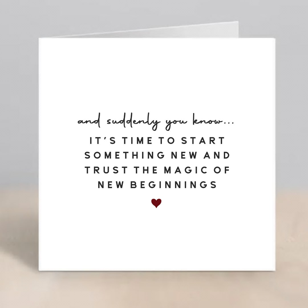 New Beginnings Card Fresh Start Card New Job Card New Home - Etsy