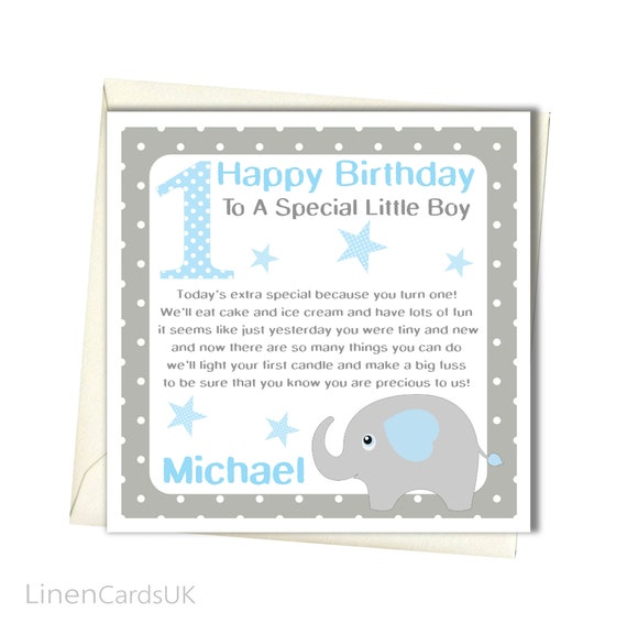 PERSONALISED Boys 1st Birthday Card. First Birthday Card For | Etsy