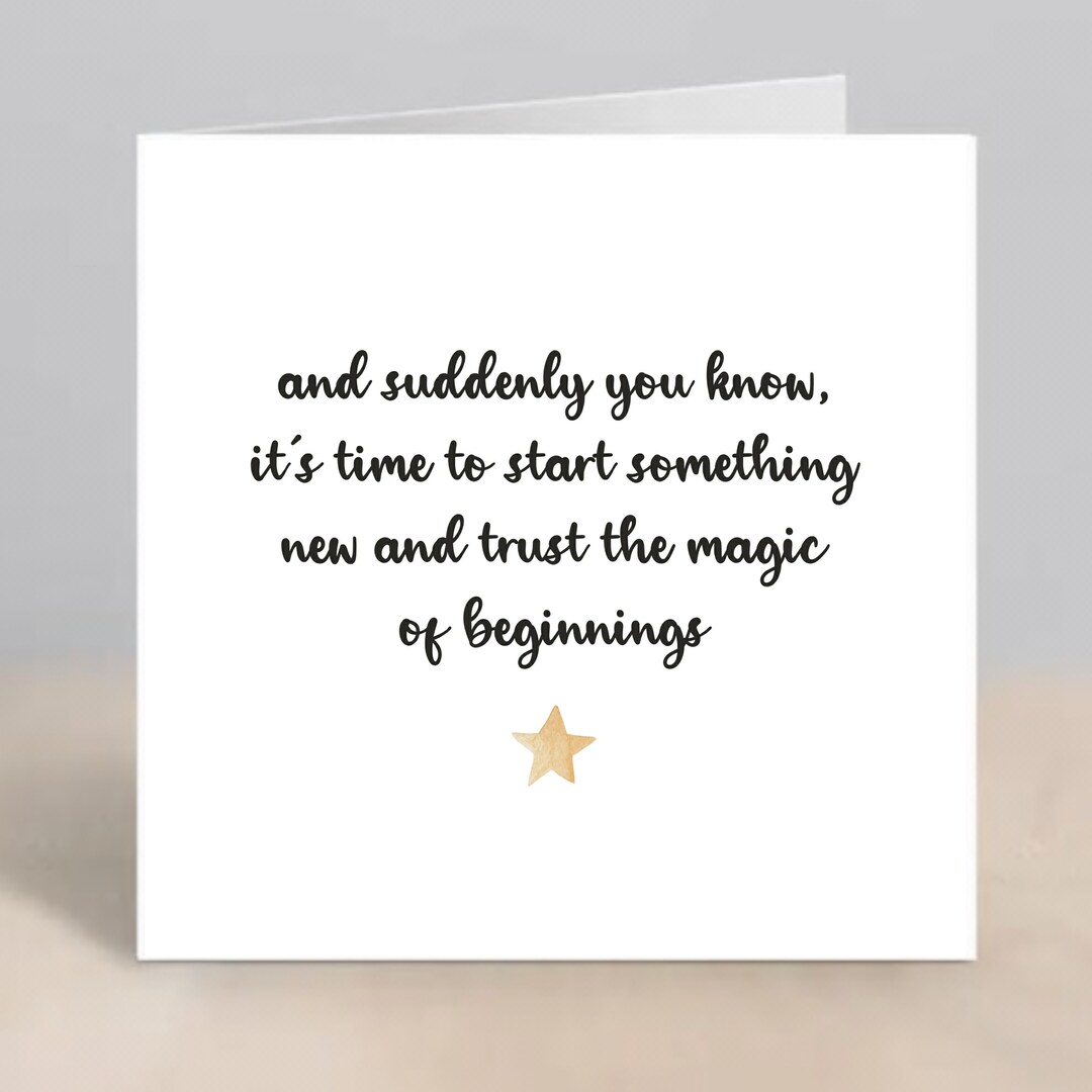 New Beginnings Card Fresh Start Card New Job Card New Home - Etsy
