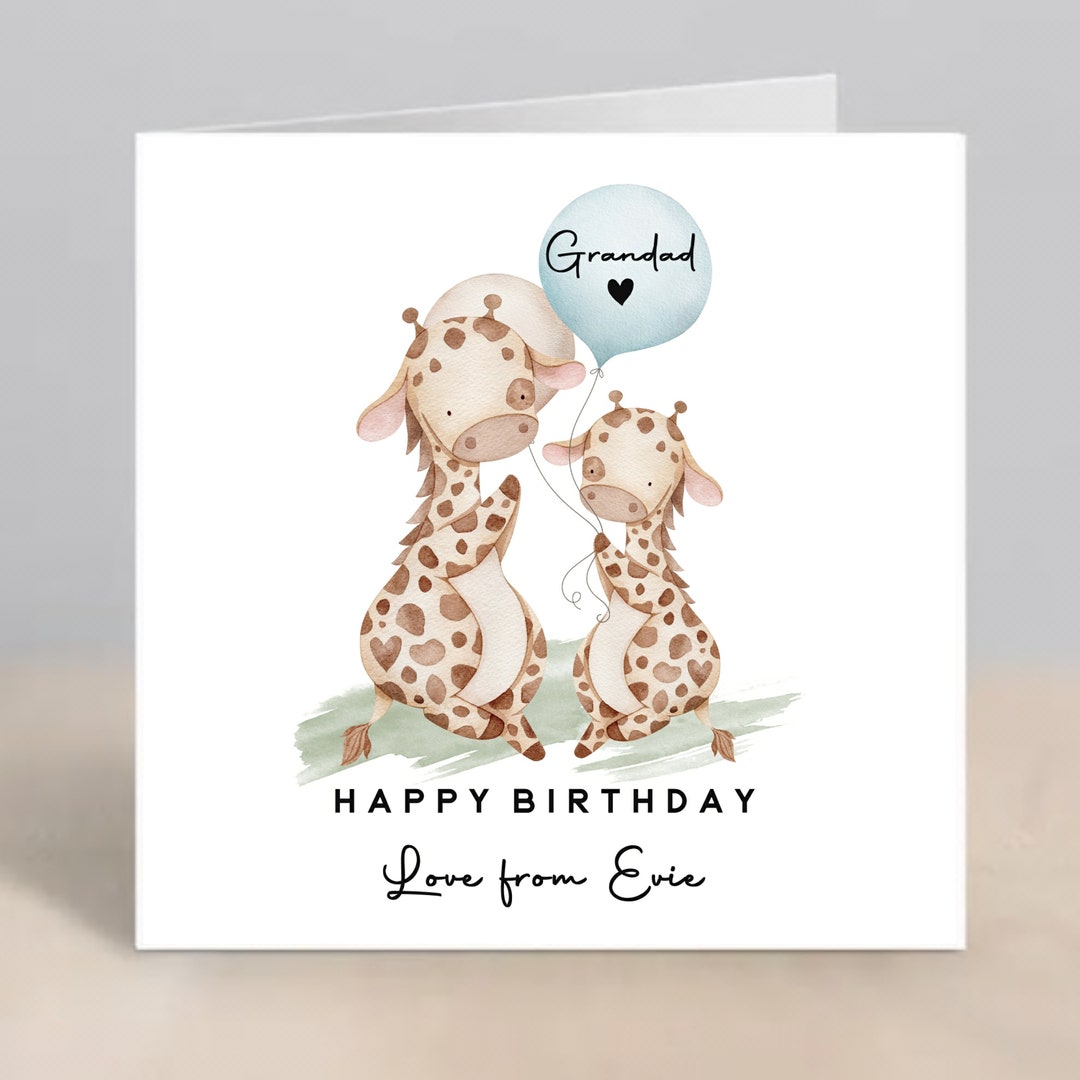 Grandad Birthday Card Happy Birthday Grandpa Grandad Gramps Papa ...