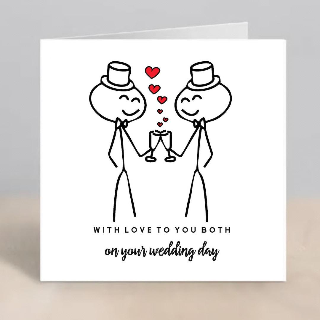 Bruiloft dag kaart, kaart voor homo-huwelijk, homo-huwelijksdag ...