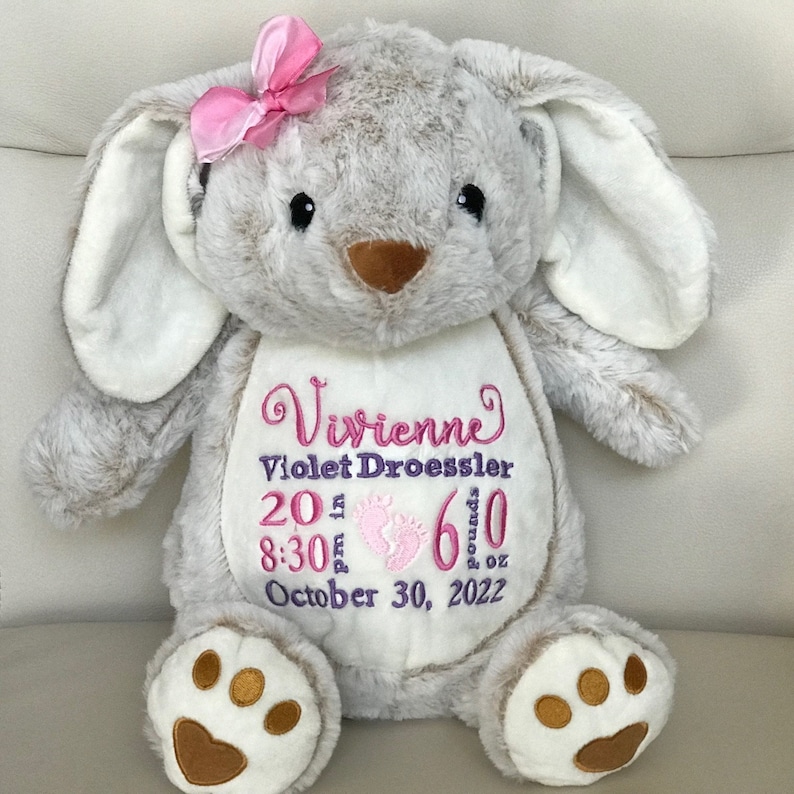 Personalized Stuffed Animal, Personalized Baby Gift, Bunny Gift, Birth ...