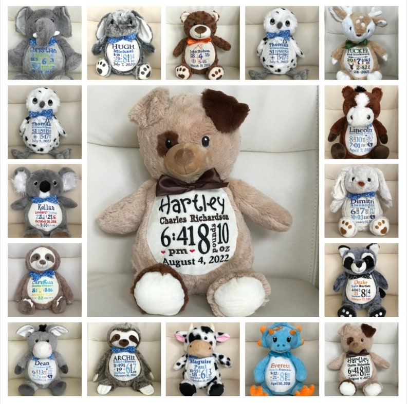 Personalized Stuffed Animal Personalized Baby Gift Birth - Etsy