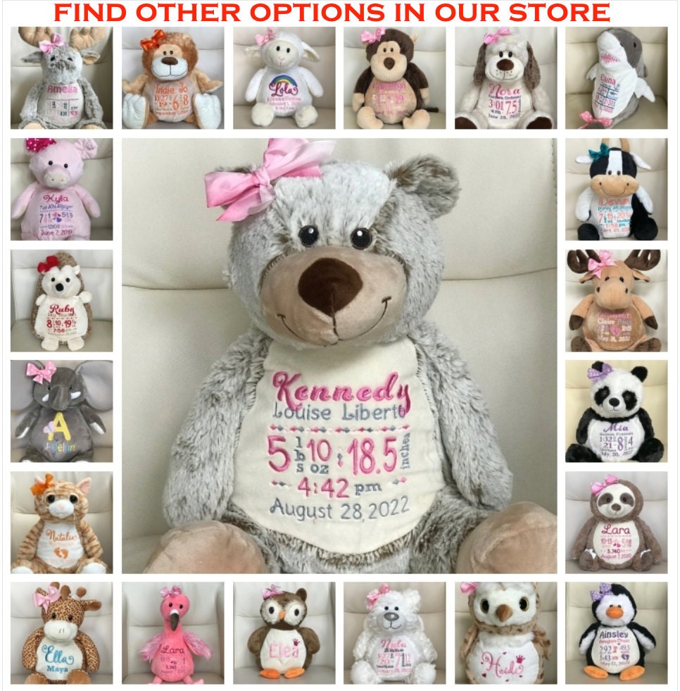 Personalized Stuffed Animal Personalized Baby Gift Birth - Etsy