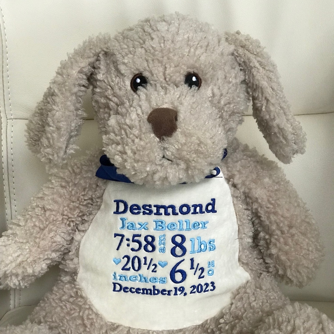 Personalized Stuffed Animal, Personalized Baby Gift, Dog Gift, Birth ...
