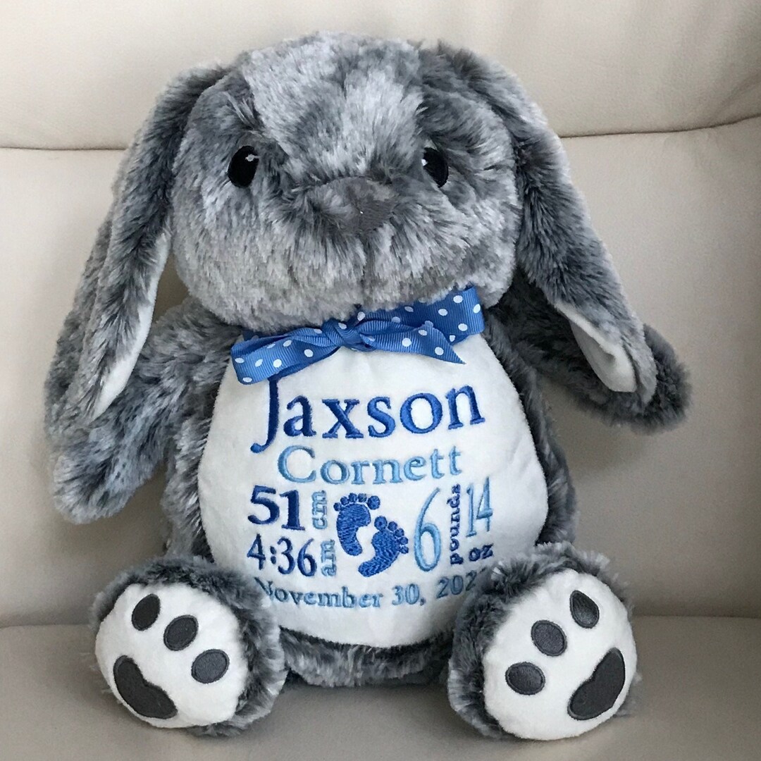 Personalized Stuffed Animal, Personalized Baby Gift, Bunny Gift, Birth ...