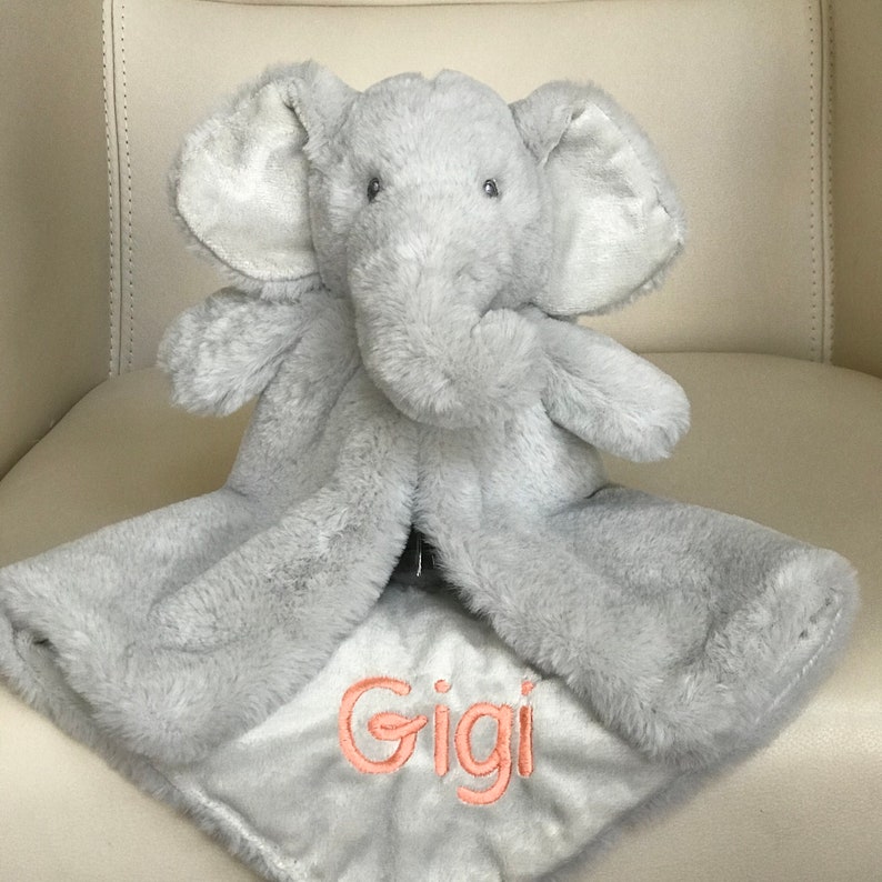Personalized Lovey, Security Blanket, Personalized Elephant Lovey ...