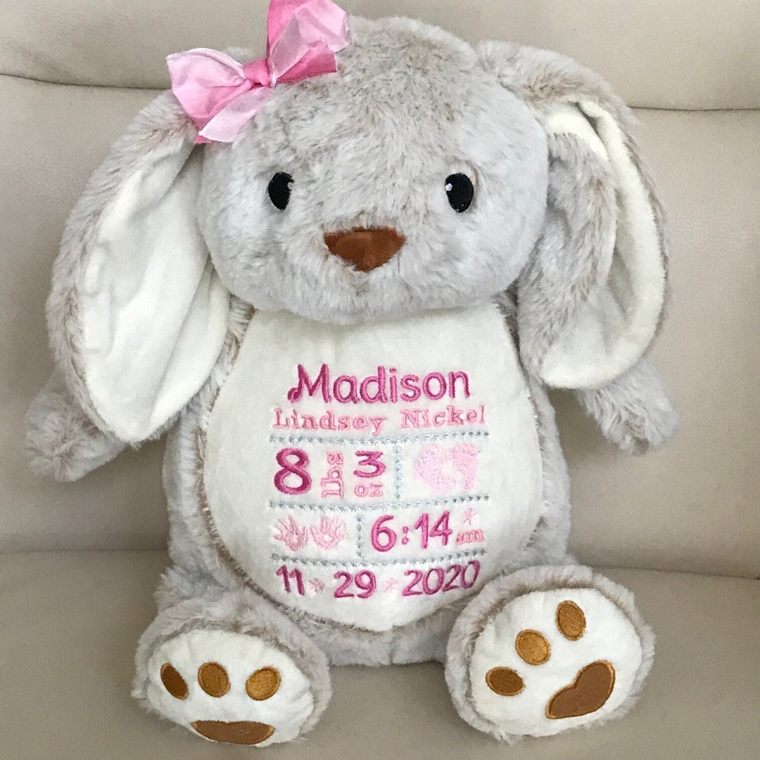 Personalized Stuffed Animal, Personalized Baby Gift, Bunny Gift, Birth ...
