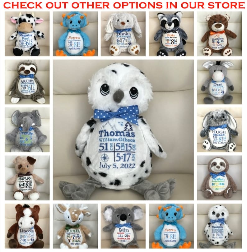 Personalized Stuffed Animal Personalized Baby Gift Birth - Etsy