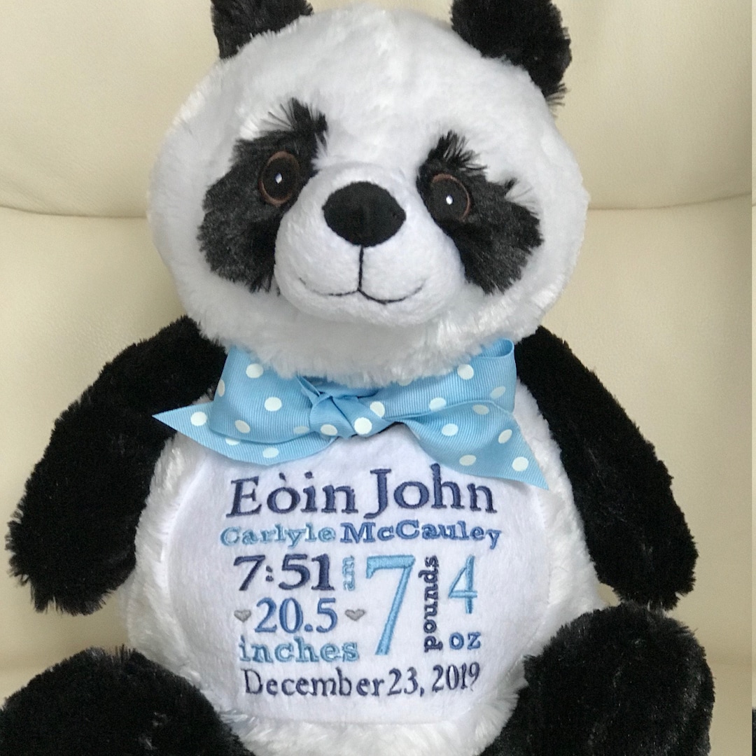 Personalized Stuffed Animal, Personalized Baby Gift, Panda Gift, Birth ...