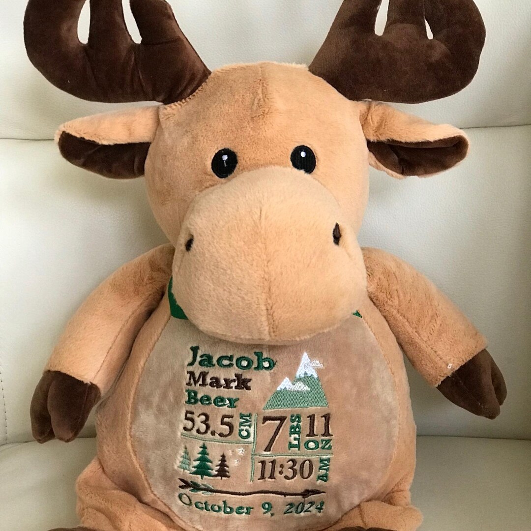 Personalized Stuffed Animal, Personalized Moose, Personalized Baby ...