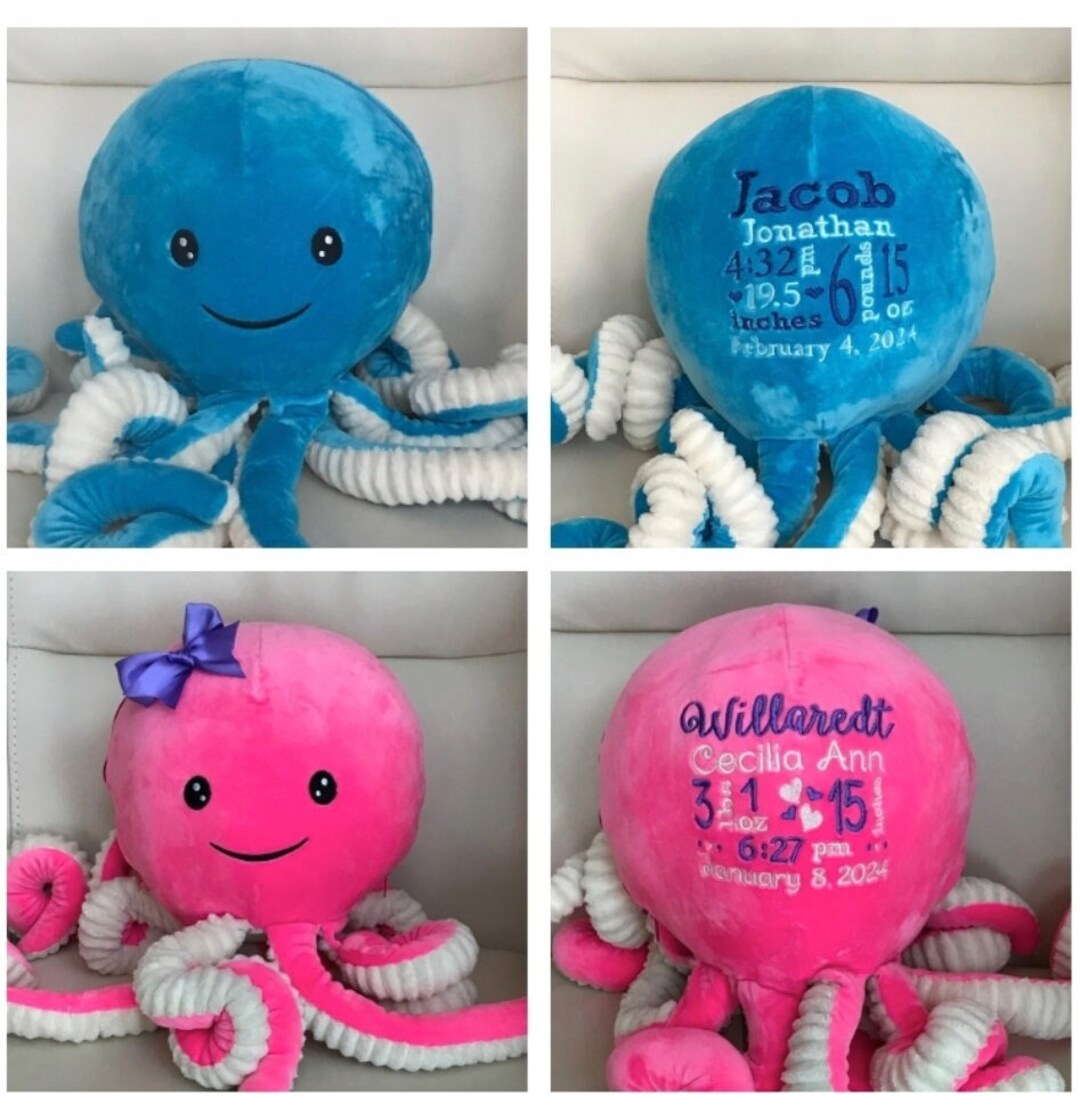 Personalized Stuffed Animal, Personalized Octopus, Personalized Baby ...