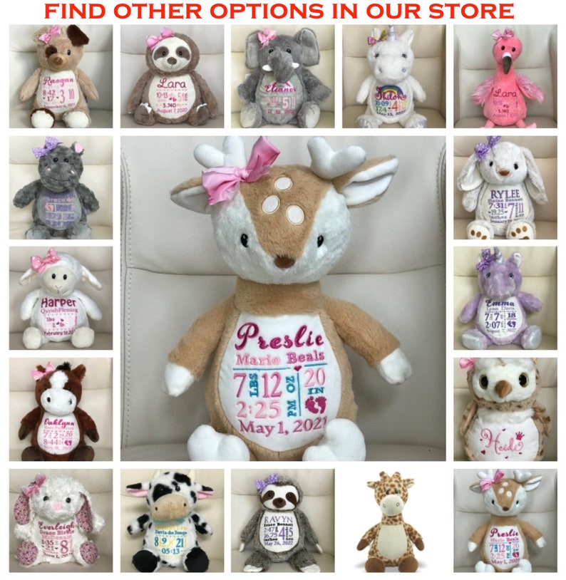 Personalized Stuffed Animal Personalized Baby Gift Birth - Etsy