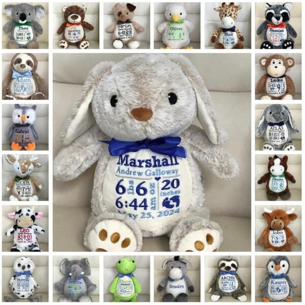 Birth Stats Stuffed Animal - Etsy