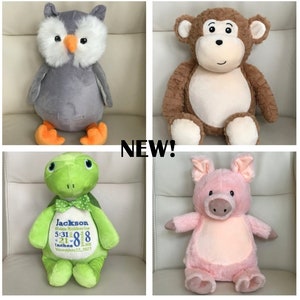 Personalized Stuffed Animal, Personalized Baby Gift, Birth Announcement ...