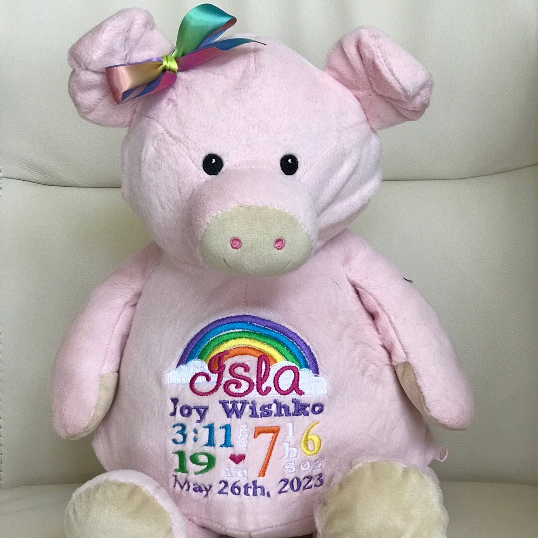 Personalized Stuffed Animal, Personalized Piggy, Gifts for Baby, Birth ...