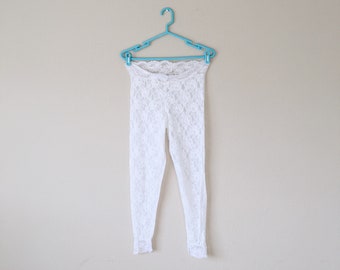 White lace leggings | Etsy