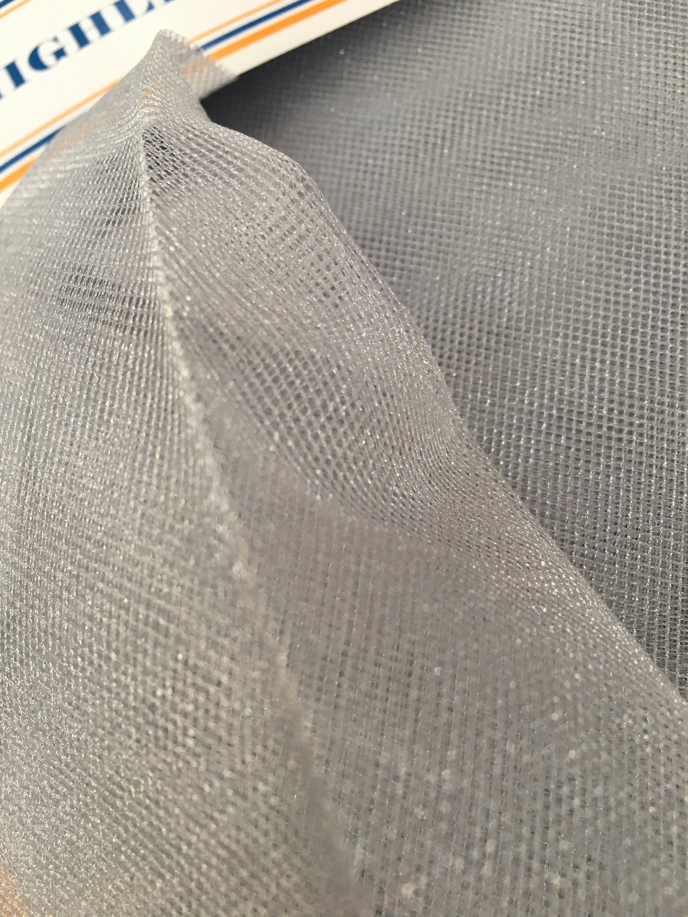 Silver Rigid Tulle fabric Shining grey Tulle Wholesale | Etsy