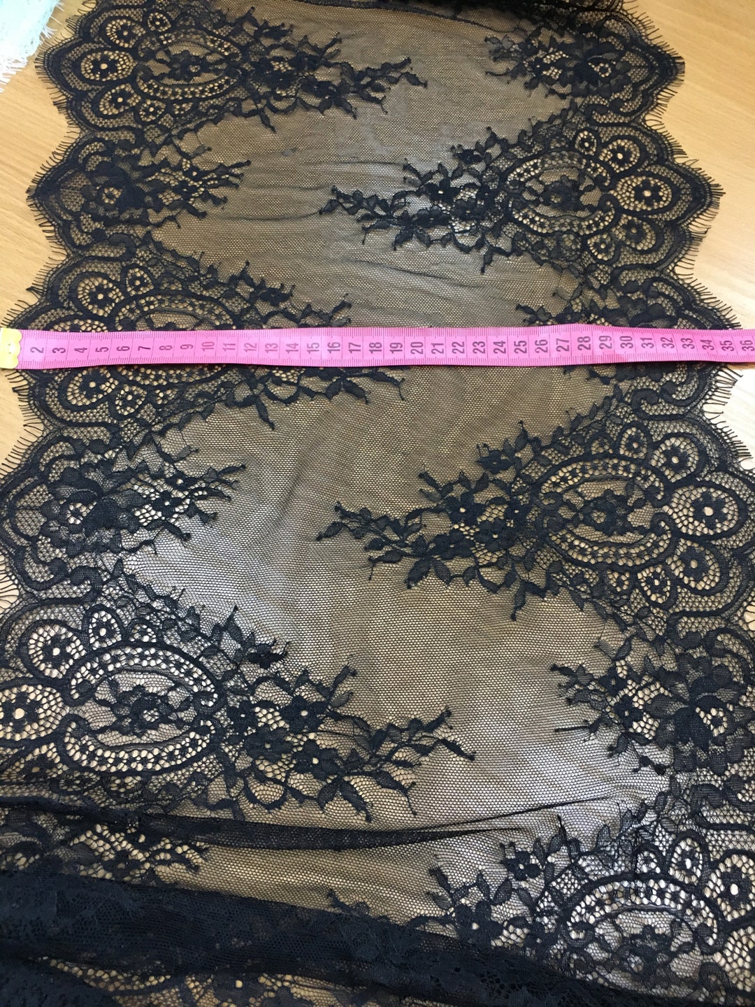 Black Lace Trim, AOT 1810, French Lace, Chantilly Lace, Bridal Gown ...