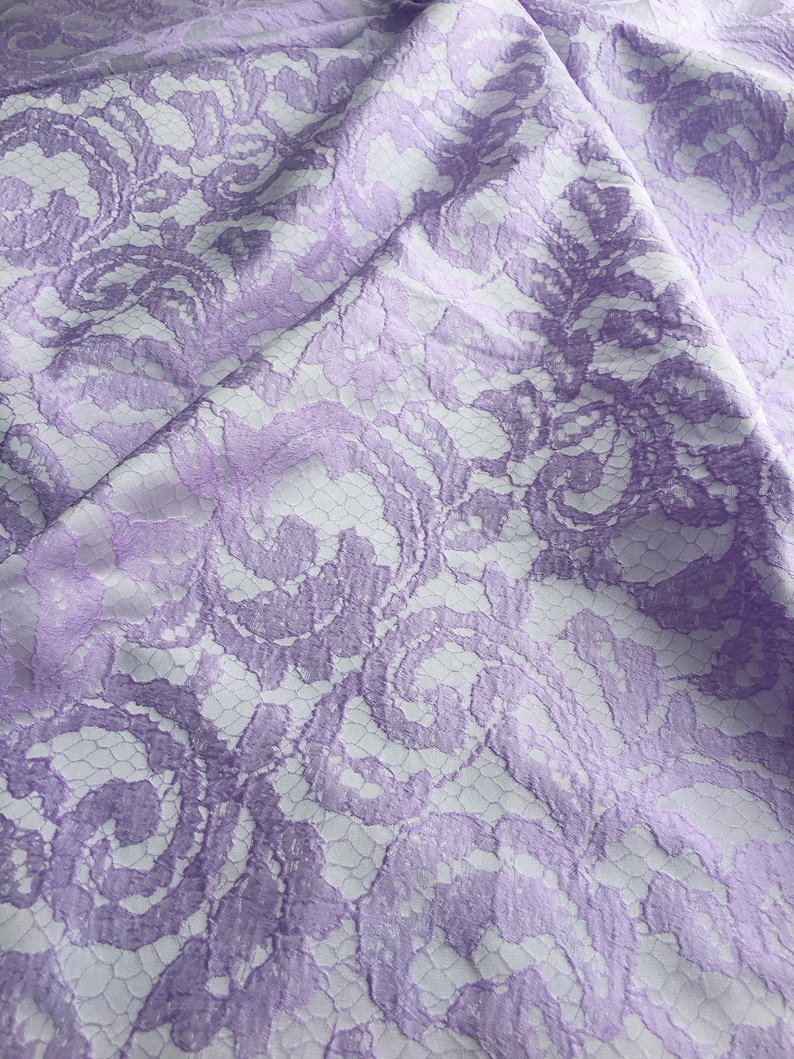 Jacquard Fabric Light Violet Color Lace Style 50x160 Cm Fabfic Dress - Etsy