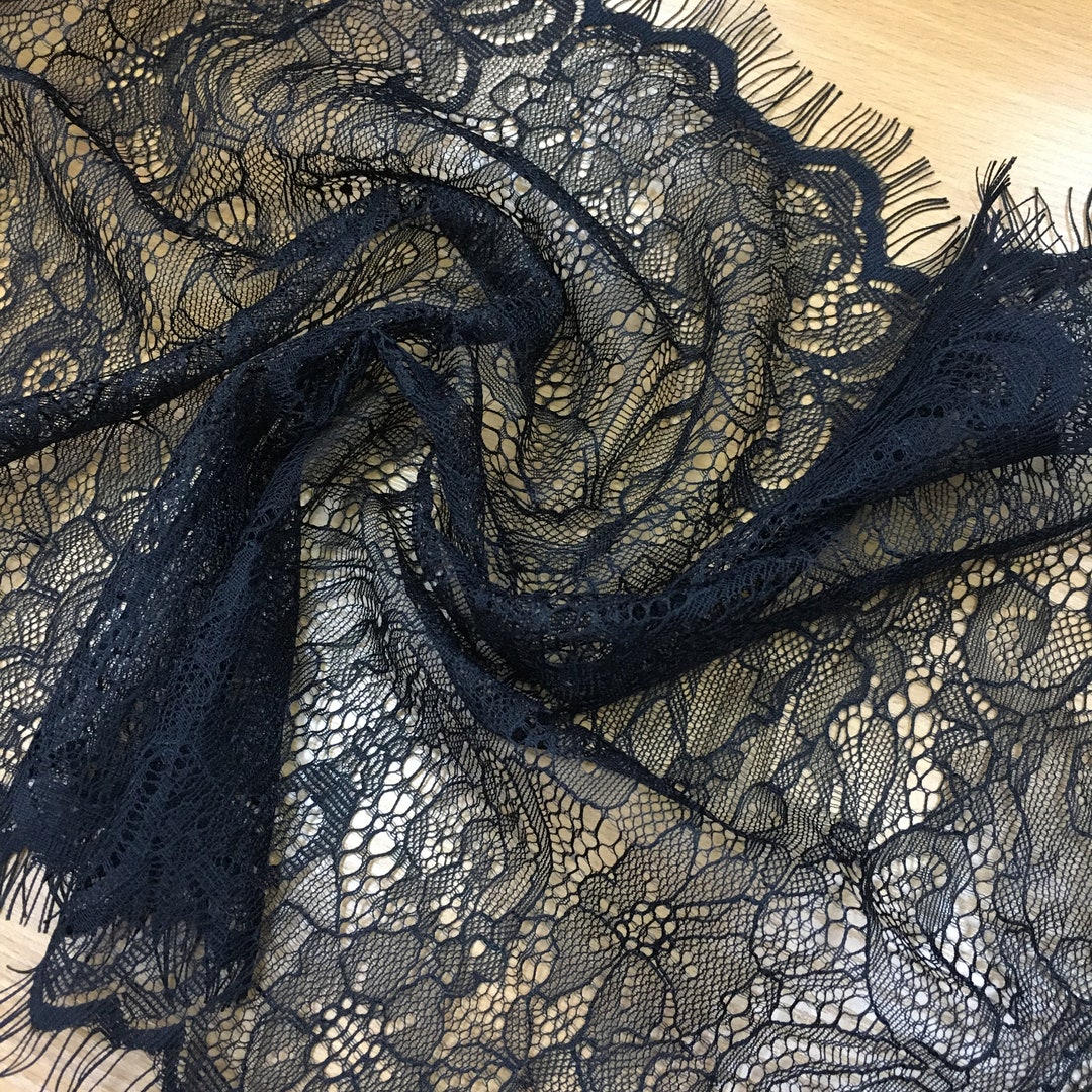 Black Lace Trim, AOT 1811, French Lace, Chantilly Lace, Bridal Gown ...
