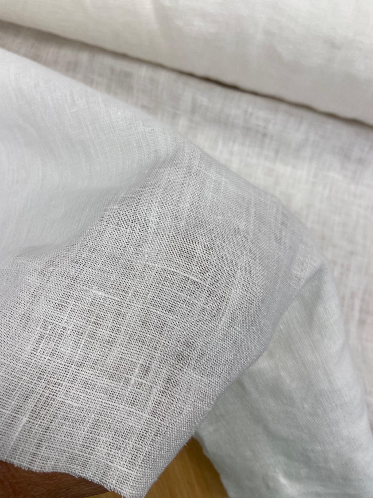 Washed Linen Fabric White Color 100% Linen Fabric for Dress, Jacket ...