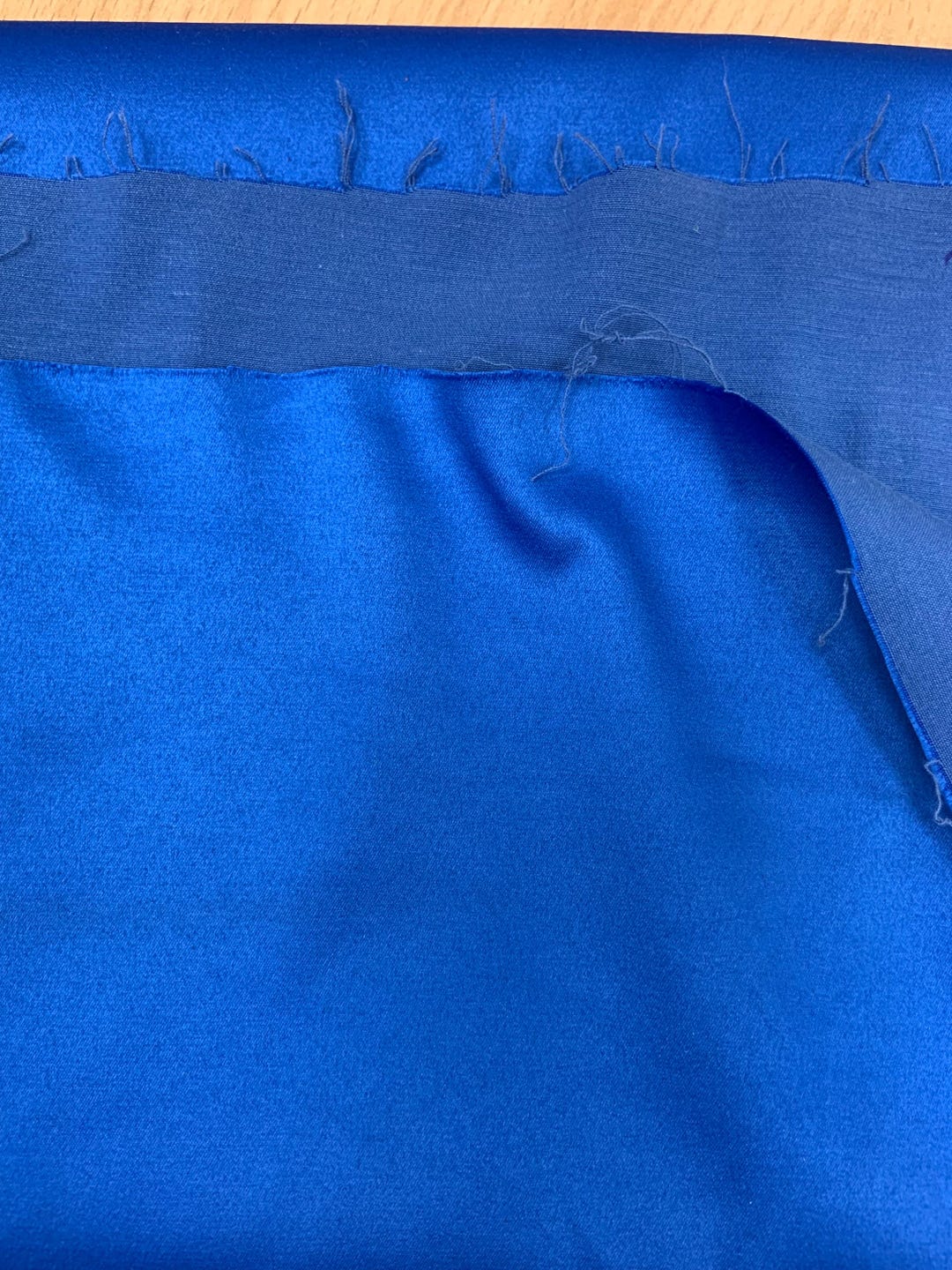Heavy Bright Blue Satin With Elastane Italy Famous Brand Fabric 140 Cm ...