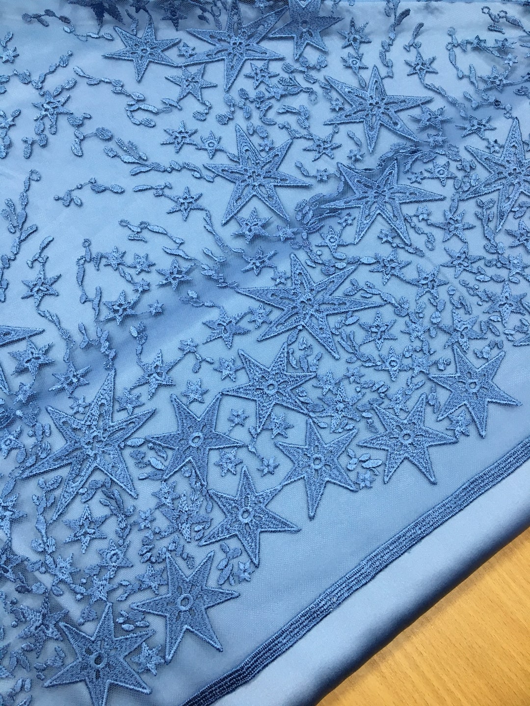 Blue Star Embroidery Base Tulle, Lace Fabric,embroidery,spitze Stoff ...