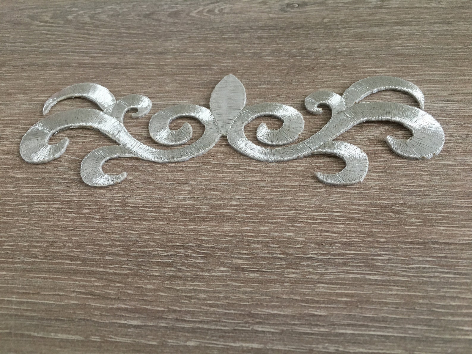 Silver Brocade Beaded Decoration Pair With Glue for Dance, Embroidered ...