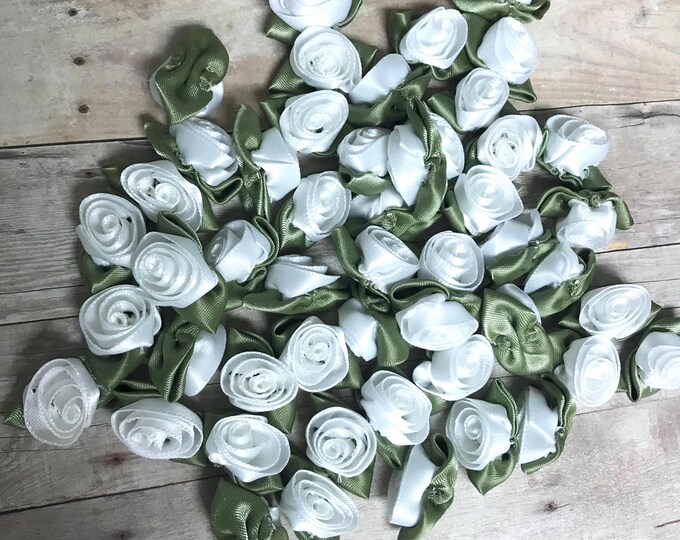 White Satin Roses. 50 White Roses. White Flowers. - Etsy