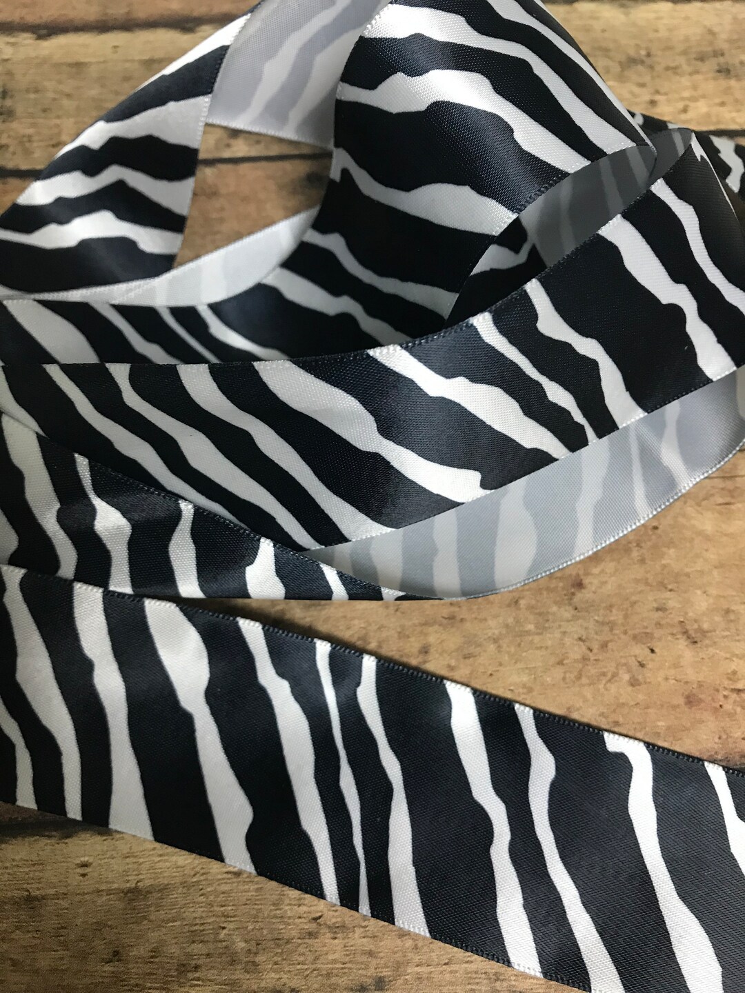 Satin Zebra Print Ribbon 1 1/2” Wide. Zebra Ribbon. Bow Making Ribbon ...