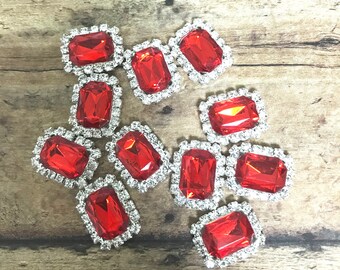 Red Jewel Buttons - Etsy