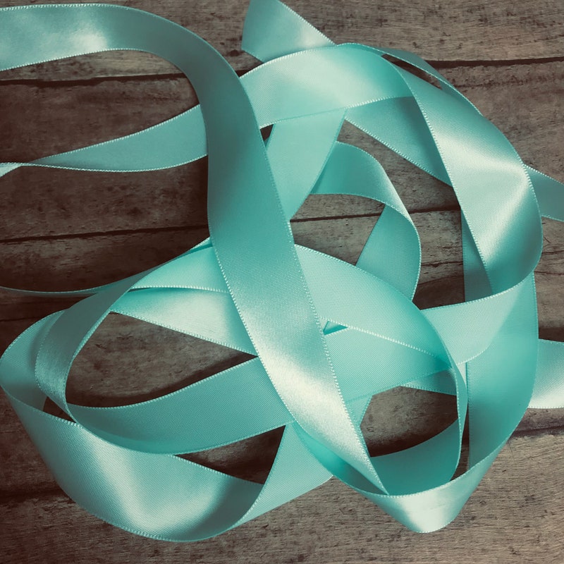 Aqua Satin Ribbon - Etsy