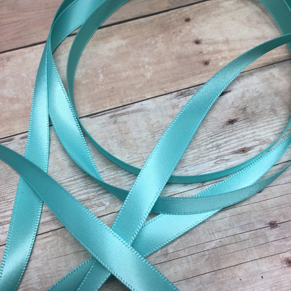 Aqua Satin Ribbon - Etsy