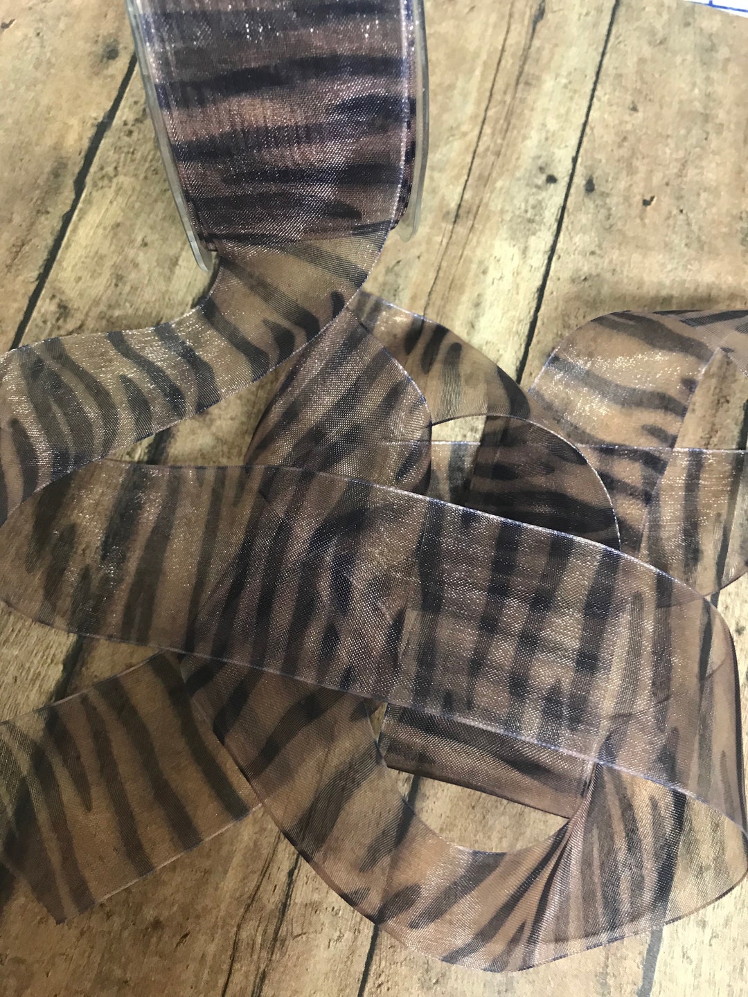 10 Yds 1 1/2” Tiger Organza Ribbon. Tiger Ribbon. Animal Print Ribbon ...