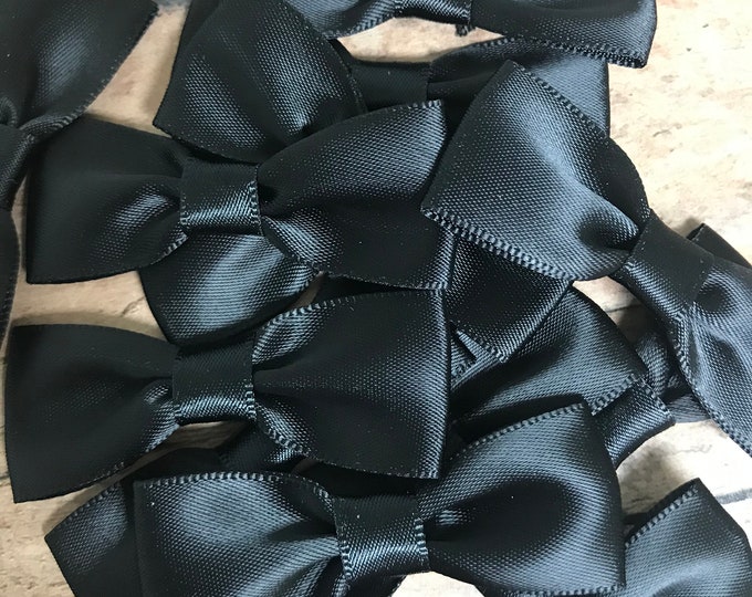 Black Bows. Satin Black Bow Tie. Satin Black Bows. - Etsy