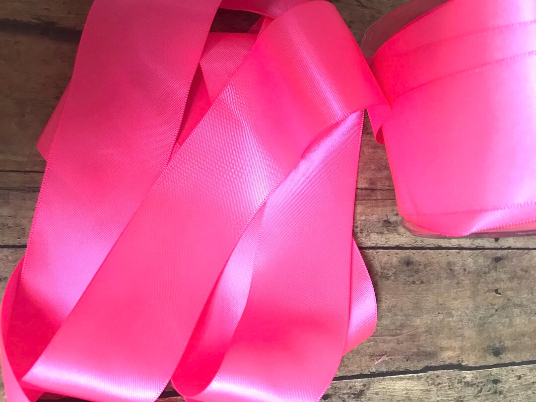 5 Yds Neon Hot Pink Sash Ribbon. Neon Satin Ribbon. Ribbon. - Etsy