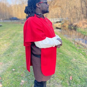 Cape Sleeve Tabard Standard Size in Red Wool Coating - Etsy
