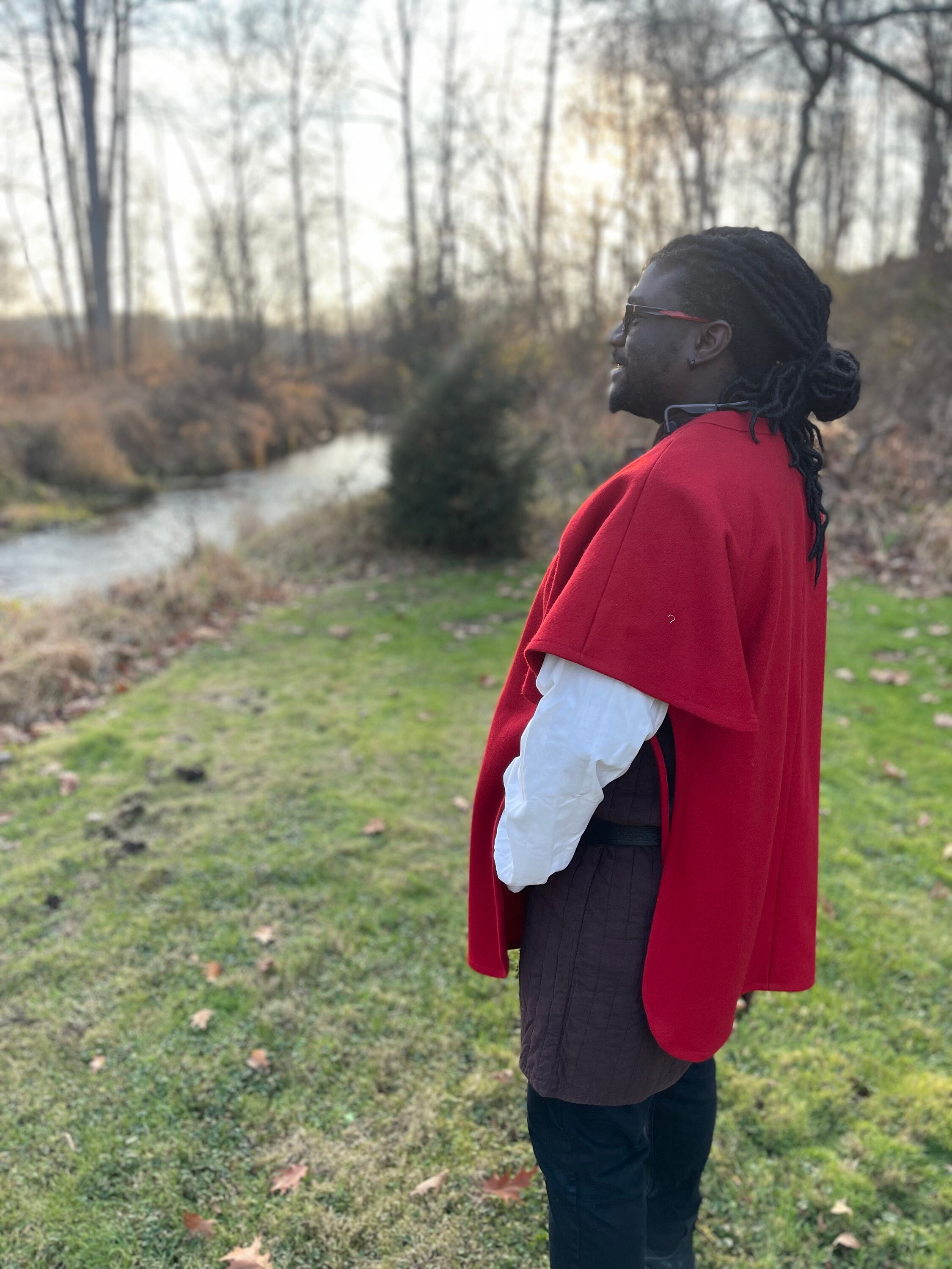 Cape Sleeve Tabard Standard Size in Red Wool Coating - Etsy