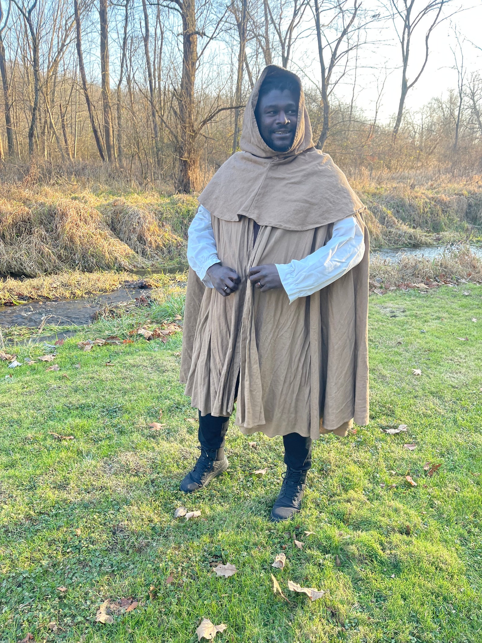 Goode Pilgrim Cape and Hood Set Medieval Renaissance Fantasy LARP ...