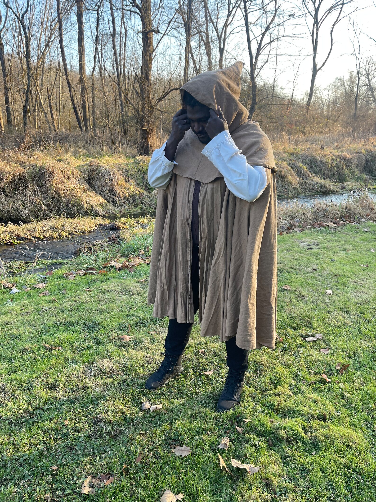 Goode Pilgrim Cape and Hood Set Medieval Renaissance Fantasy LARP ...