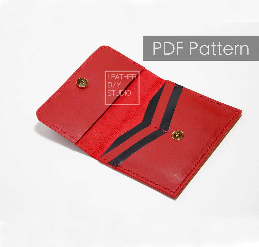 Leather Card Wallet Pattern/minimal Wallet/pattern Template/cardholder ...