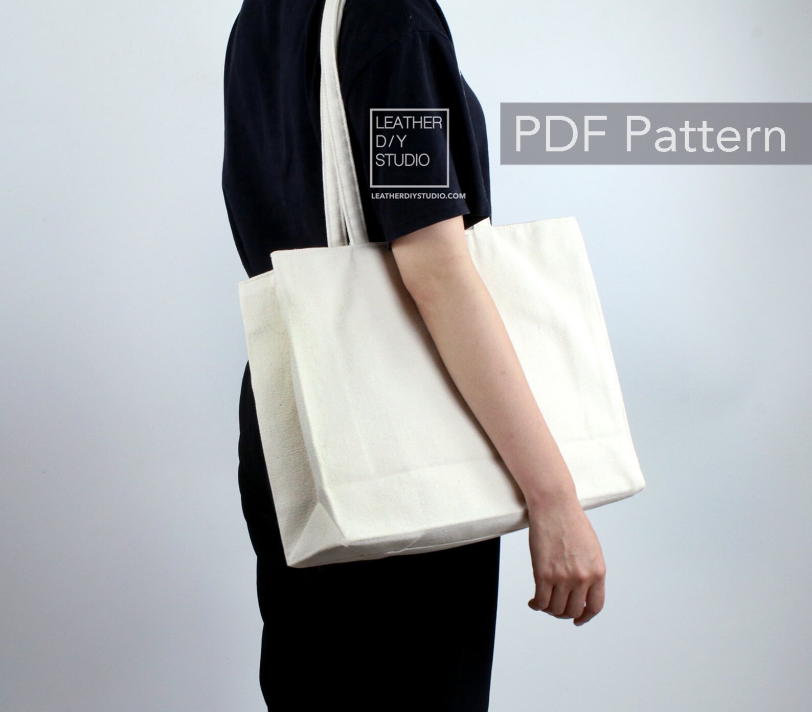 Canvas Tote Bag PDF Sewing Pattern With Included/canvas | Etsy UK