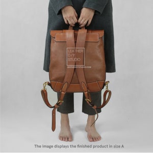 Leather Backpack Pattern With Video Tutorial Size Small/laptop Bag ...