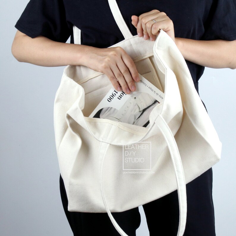 Canvas Tote Bag PDF Sewing Pattern With Included/canvas - Etsy