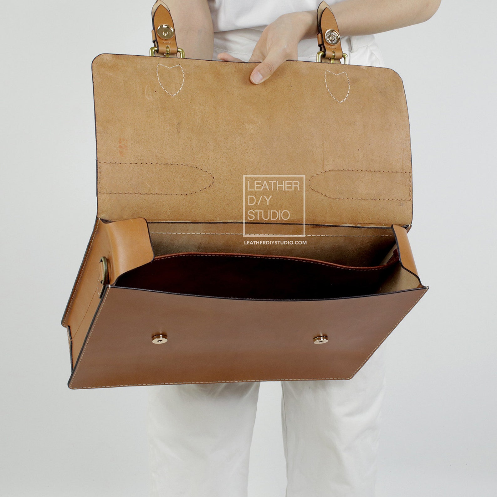 15inch Leather Briefcase Pattern With Video Tutorial Instruction ...