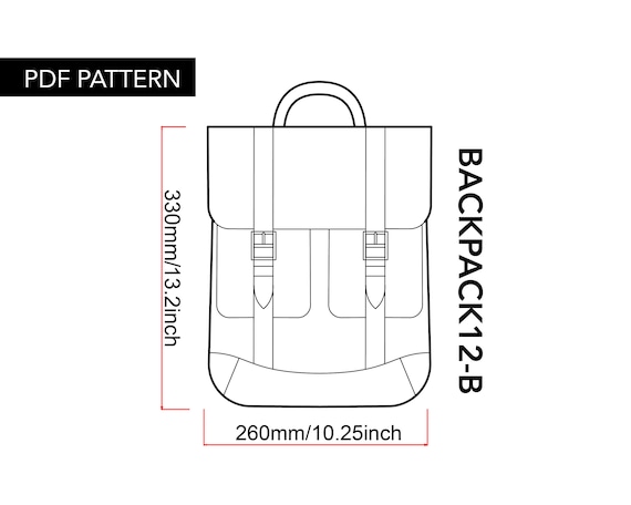 Leather Backpack Pattern With Video Tutorial Size Small/laptop - Etsy
